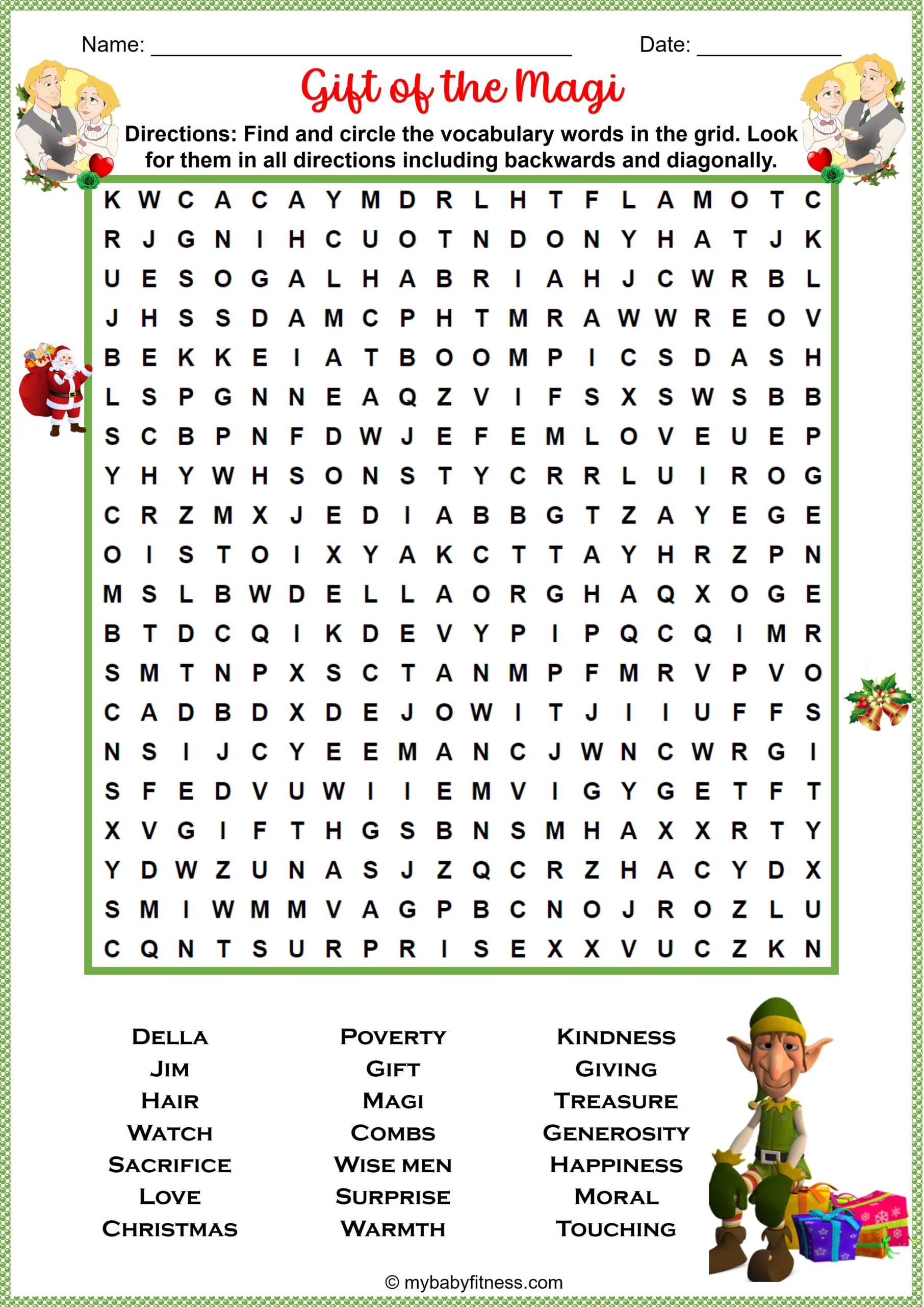 Gift of the Magi : Word Search – My Baby Fitness