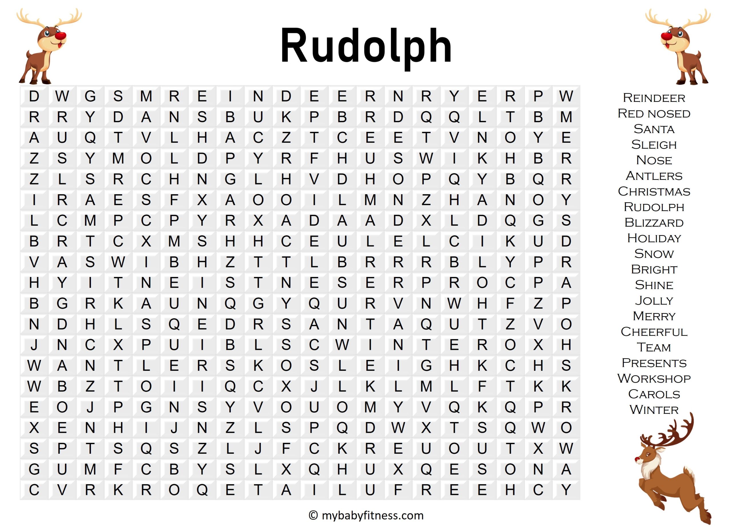 Rudolph : Word Search – My Baby Fitness